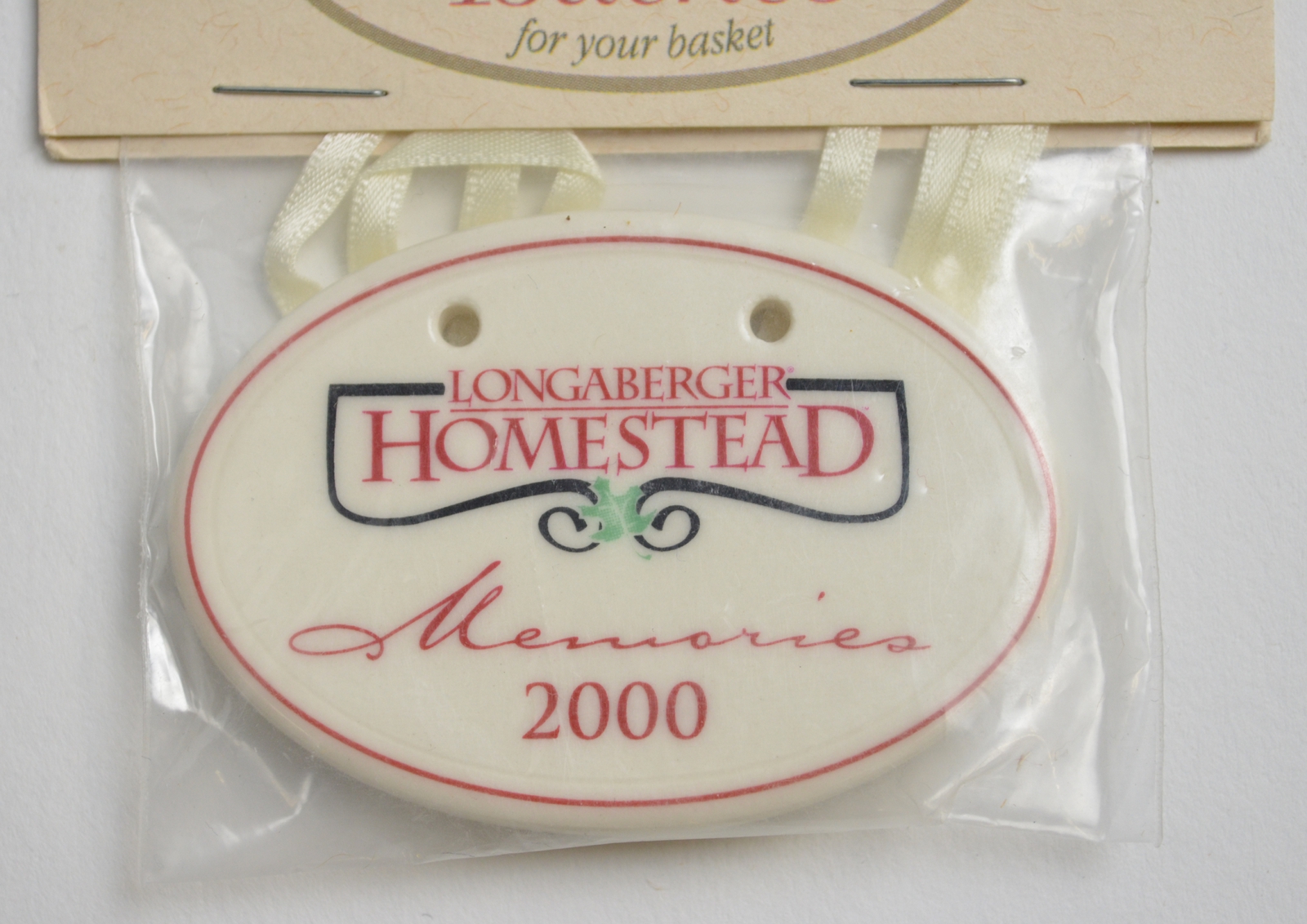 Longaberger Pottery Homestead Memories 2000 Basket Tie-On