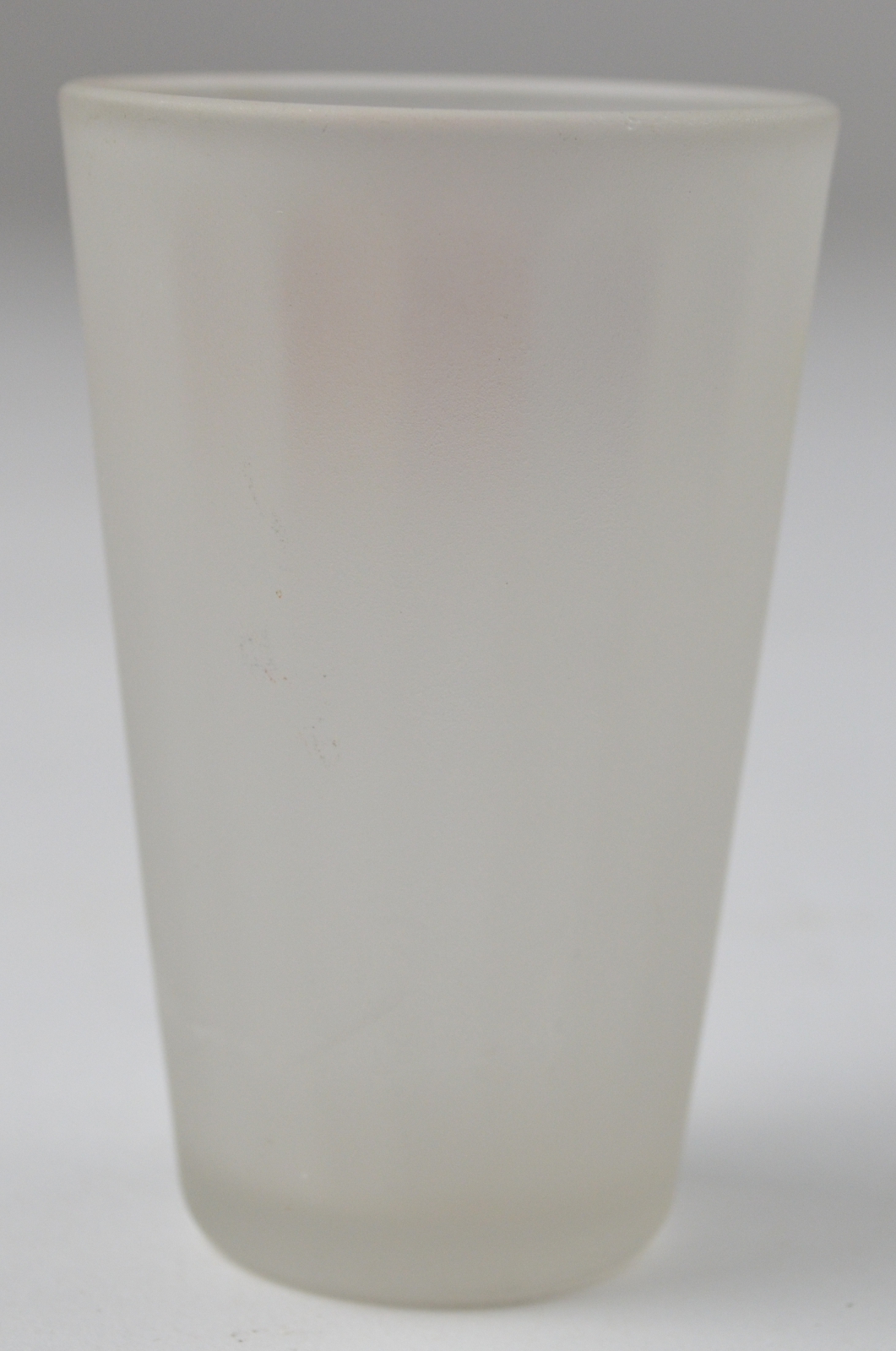 Small Frosted Glass Floral Pattern Drinking Cups - Set Of Five - 3" Tall