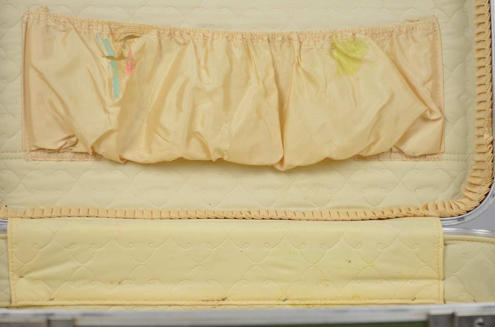 Vintage Green Rectangle Hard Case Carry On Suitcase - 14.5" Tall