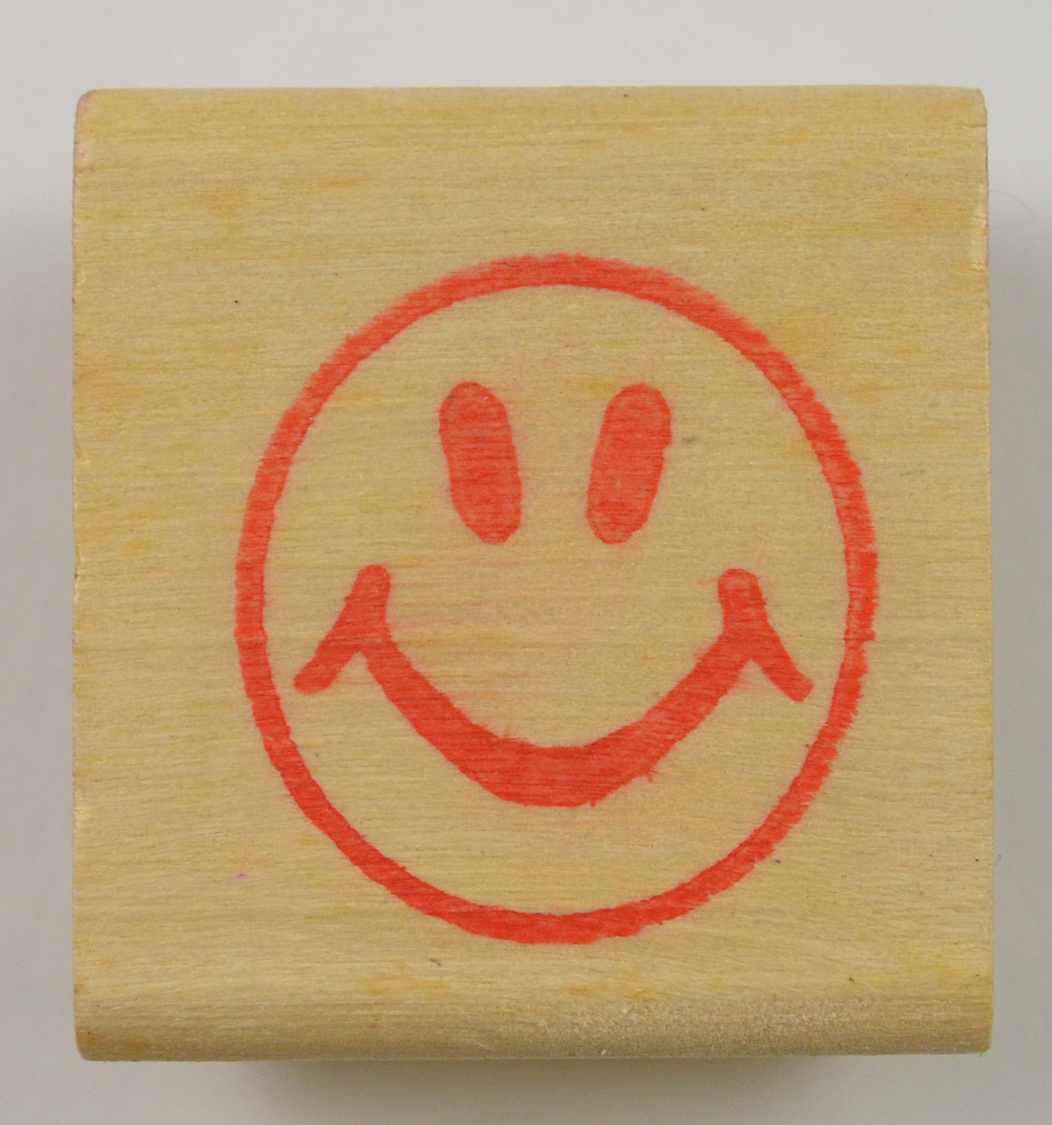 Wood Mounted Rubber Stamp - Smiley Face