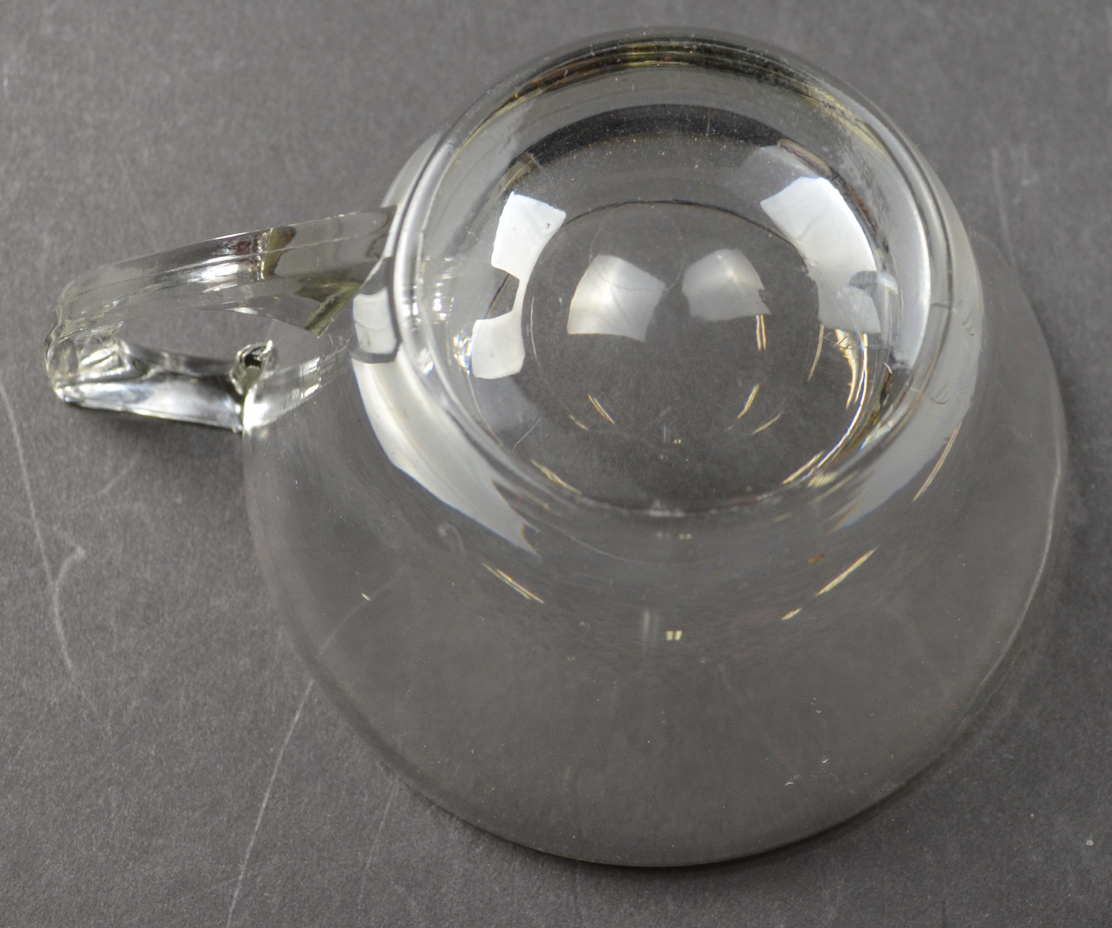 Clear Glass Flat Handled Tea Cup - 2.125" Tall