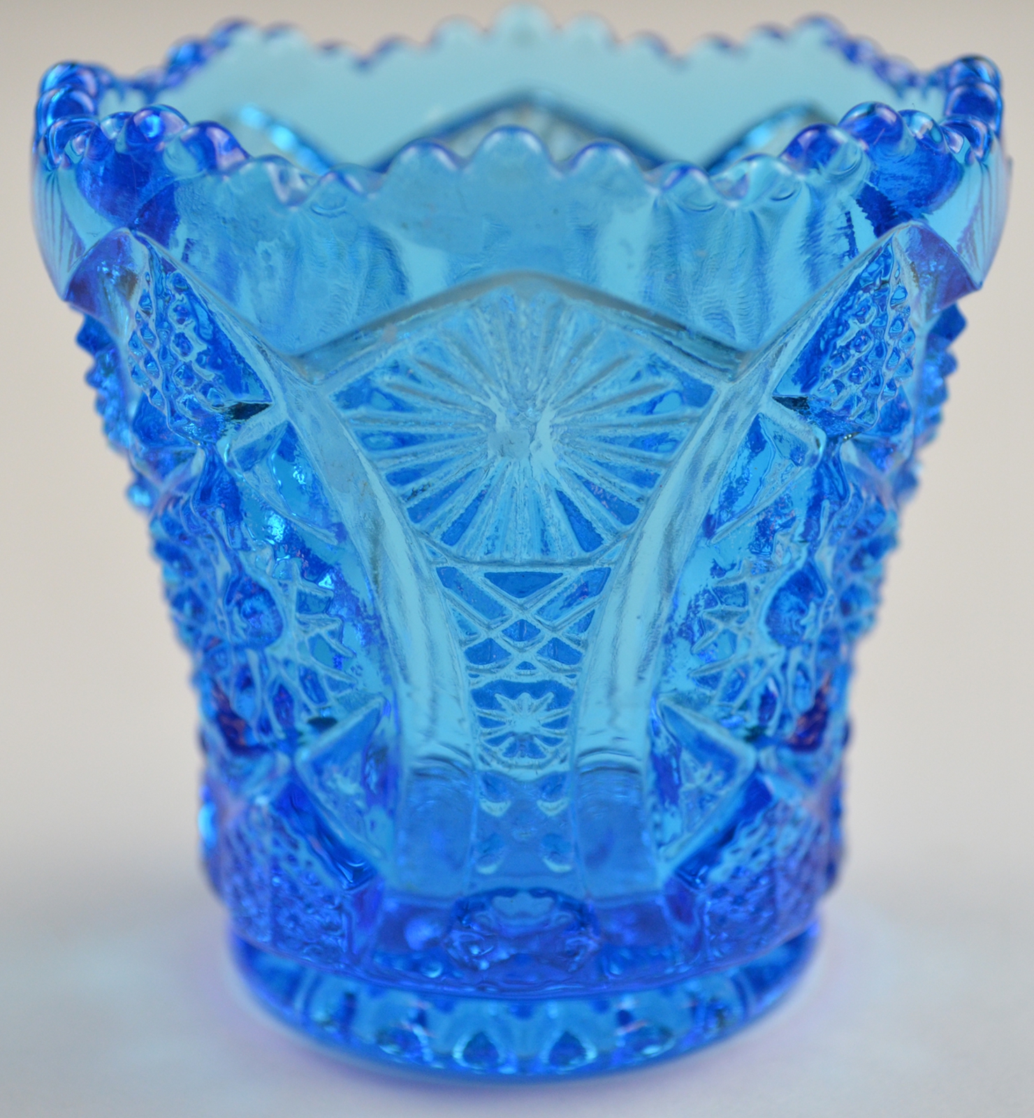 Imperial Glass - Daisy & Button Antique Blue Pattern - Toothpick Holder