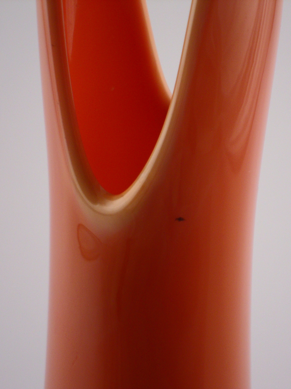 Vintage Swung Slag Stretch Vase Orange 17 Tall