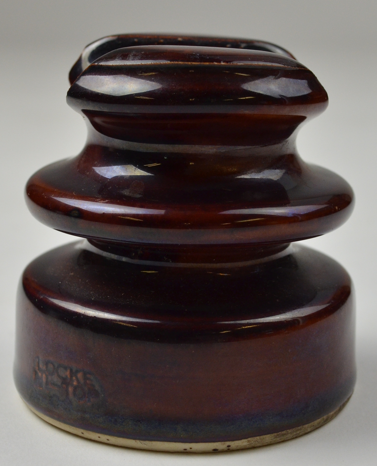Vintage Locke Hi Top Brown Ceramic Threaded Insulator
