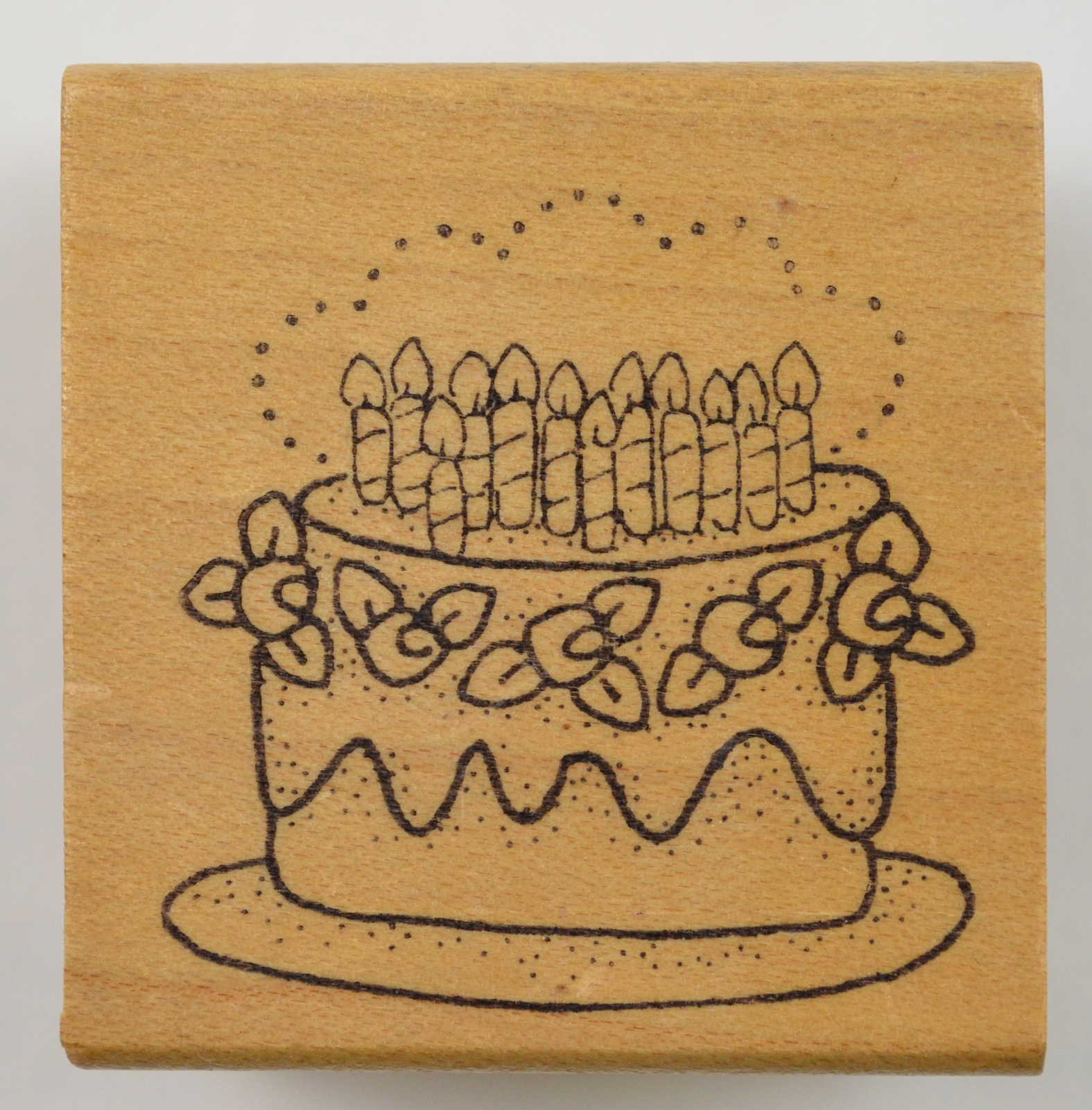 Wood Mounted Rubber Stamp - Birthday Cake