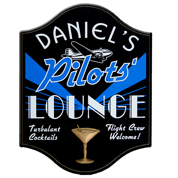 Bar Signs | Personalized Pilot Signs, Pilots Lounge, Man Cave Gifts