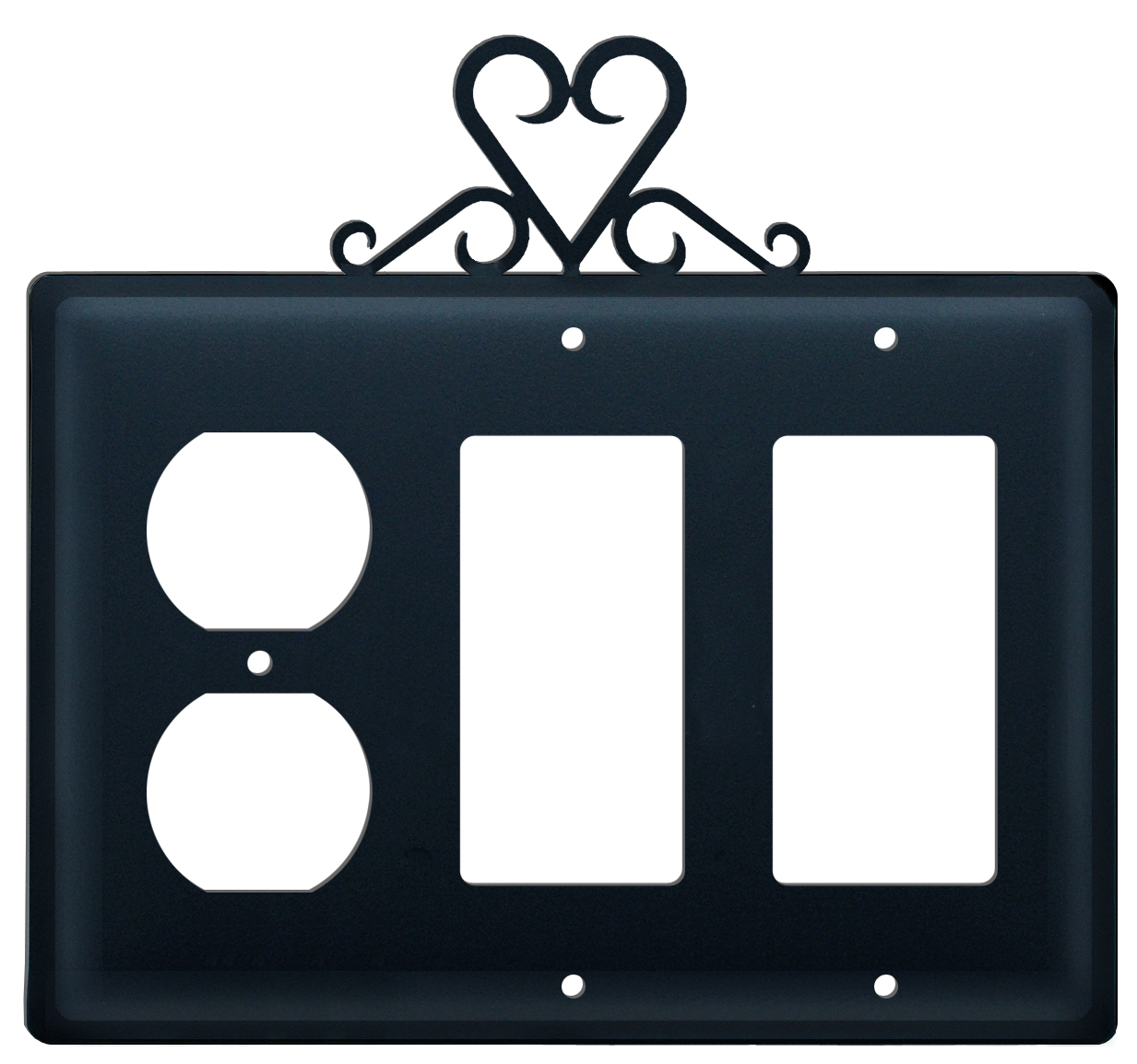 Heart - Single Outlet and Double GFI Cover