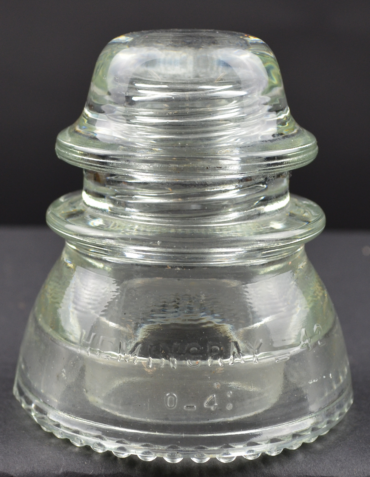 Vintage Hemingray No. 42 Clear Glass Insulator - 4.5" Tall