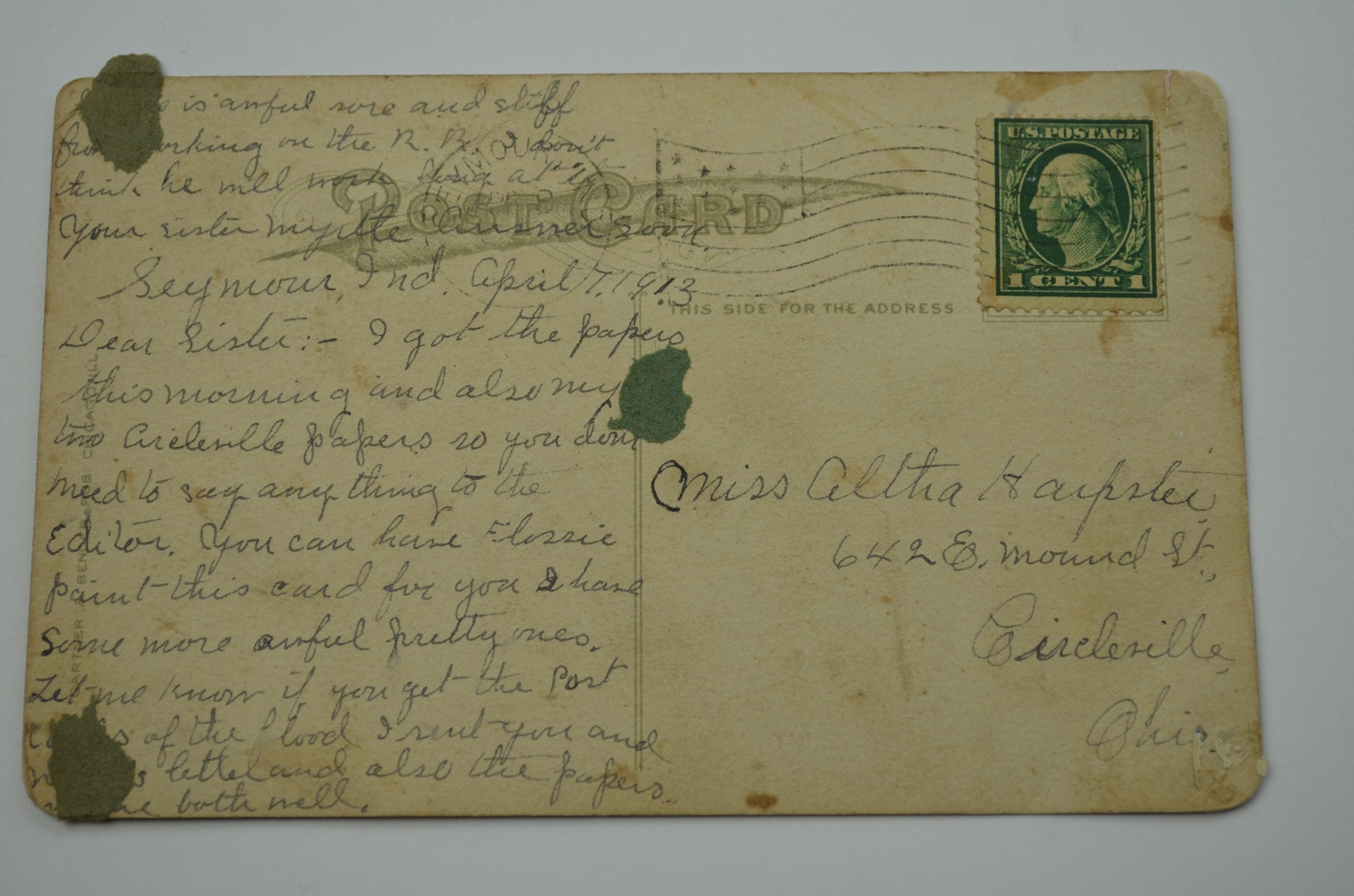 Vintage Postcard - Victorian Woman In Pink Dress - Early 1900's