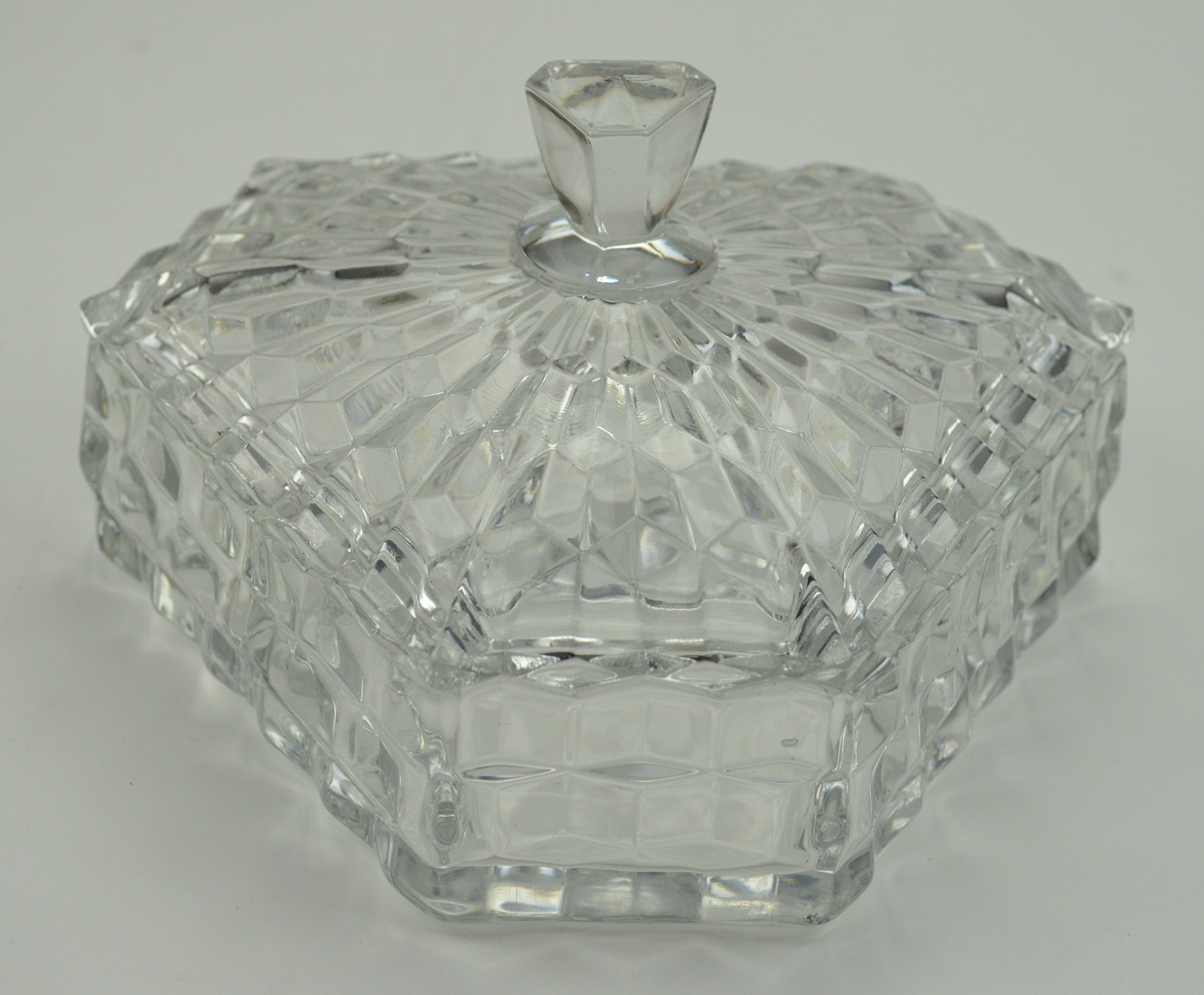 Fostoria - American Clear Pattern - Three Part Lidded Candy Dish